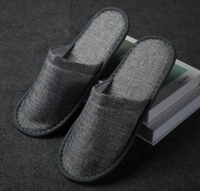 China Embroidery Logo Disposable Hotel Slippers Open Toe Style For Indoor Use for sale