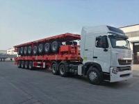 Quality 3 Axle Flatbed Semi Truck Trailer 30t 60t For Container Carrying for sale