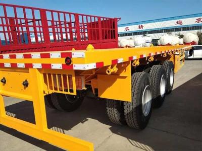 China 40 Foot Flat Bed Semi Trailer 2 Axle Semi Truck Flatbed Trailer for sale