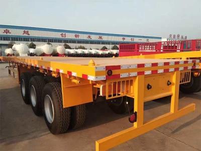China 40 Foot Flat Bed Semi Trailer 2 Axle Semi Truck Flatbed Trailer for sale