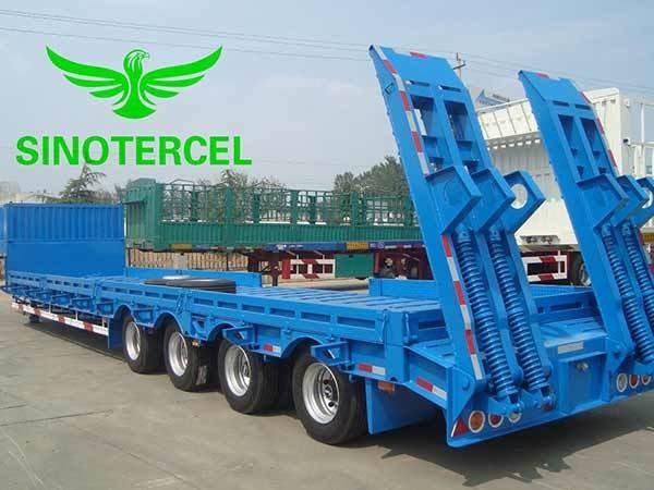 60Tons Extendable Semi Trailer 3 Axles Extendable Low Bed Trailer