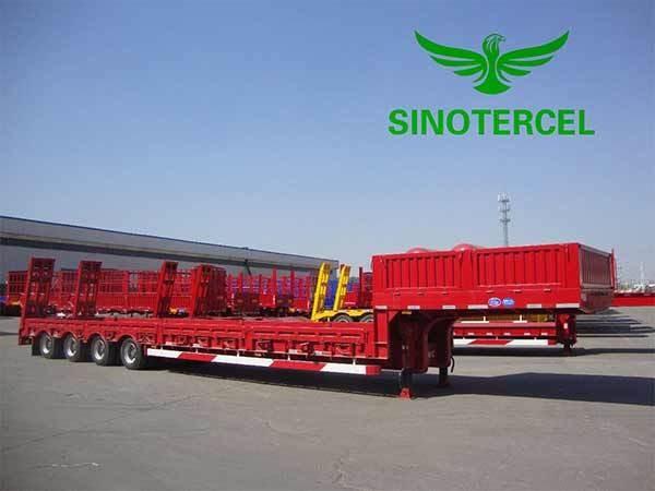 60Tons Extendable Semi Trailer 3 Axles Extendable Low Bed Trailer