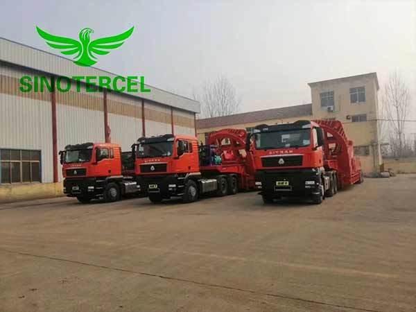 Hydraulic Modular Semi Trailer Transport 3 Axles Carbon Steel