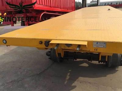 China 315 80R22.5 Flat Bed Trailer Full Trailer 20 Ton High Tensile Low Alloy for sale