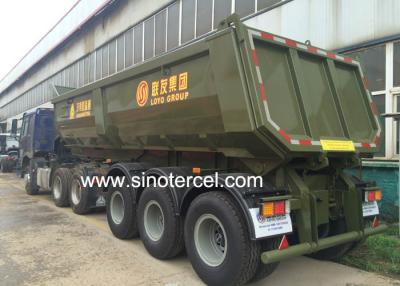 China 3C Approval Tri Axle Semi Tipper Bulk Tipping Trailers Hydraulic System for sale