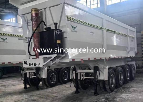 Quality Hydraulic Steel Tipper Semi Trailer 7500mm Overall Length for sale