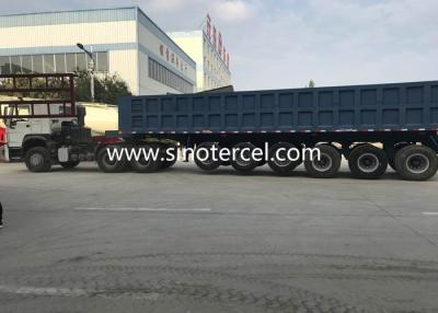 China Semi-Tipper-Anhänger mit drei Achsen-Tipper-Anhänger mit 8 mm Unterplatte zu verkaufen