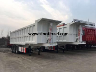 Cina Semi-remorco con 3 assi di inclinazione 20-50CBM sollevamento anteriore in vendita