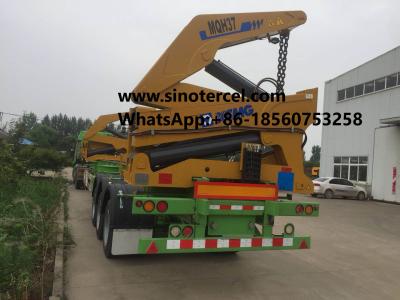 China 3 Axle Sidelifter Trailer For Loading 20 Feet 40 Feet Container With XCMG Crane for sale