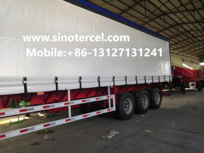 Cina Semi-remolchi pesanti idraulici a tre assi a capovolgimento Trasporto sicuro Blu in vendita