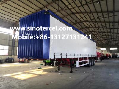 Cina Semi-remolchi pesanti idraulici a tre assi a capovolgimento Trasporto sicuro Blu in vendita