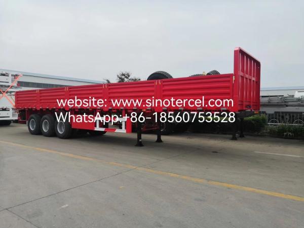 Quality SINOTERCEL 3 Axles Sidewall Semi Trailer Dropside Trailer Pallet Transport Easy Unload Efficient  Heavy Load for sale