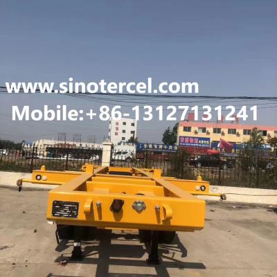 China 3 Axle Skeletal Type Container Semi Trailer Yellow Excellent Load Bearing Capacity for sale