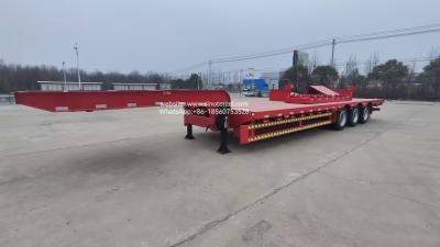 Cina Semi lowbed trailer 60t 3 axle low bed trailer pull container applicabile in aree a bassa altezza guida agevole in vendita