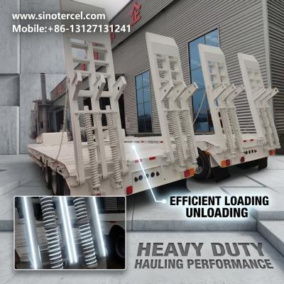 China 3 Axles Flat Bed Semi Trailer With Anti Rust Chassis Surface White for sale