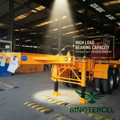 China Skeletal Type Container Semi Trailer 60T 40 Ft Flatbed Semi Trailer for sale
