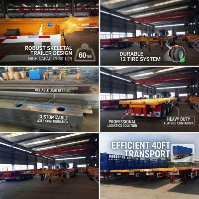 China Customized 3 Axle Flatbed Semi Trailer 6880mm 1310mm Wheel Base for sale