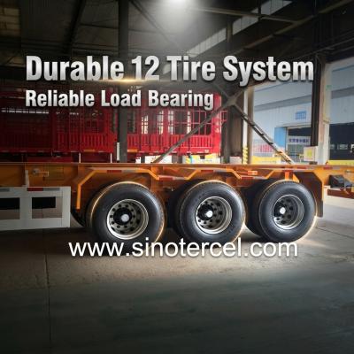 China 12Pcs Tyre 40 Ft Semi Trailer 7 Tons 2 Axle Semi Trailer for sale