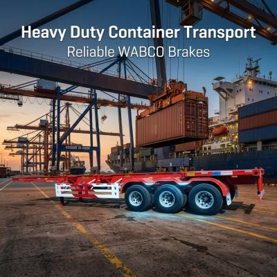 China 40ft Semi Container Trailer Skeletal Type Heavy Duty Transportation for sale