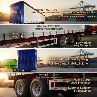 China 3-Axle FUWA Container Semi-Trailer Superior Load Stability Fuel Efficiency For Heavy Cargo for sale