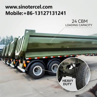 China Heavy Duty Hydraulic 3 Axle Tipper Semi Trailer Safe Transportation for sale
