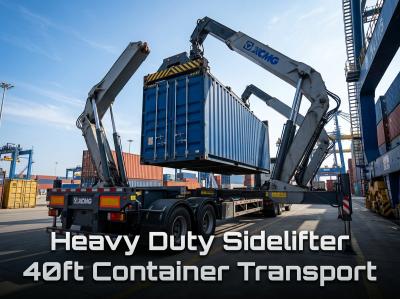 China 20ft Side Crane Trailer 37 Tons 40ft Side Lifter Container Transport container Efficient and Convenient XCMG Crane for sale