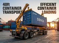 Quality 3 Axle Sidelifter Trailer For Loading 20 Feet 40 Feet Container With XCMG Crane for sale