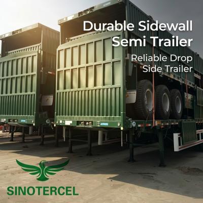 China 3 Axles Sidewall Semi Trailer 30-60Tons 40ft Shipping Container Trailer for sale