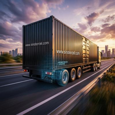 China Capacity 50T Box Semi Trailer Storage Containers Air Brake for sale