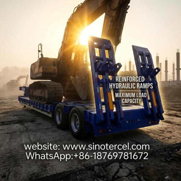 Quality 30-40 Ton Low Bed Semi Trailer with Golden Dimension Design and Powerful Heavy-Duty Structure for Heavy Load Transport for sale
