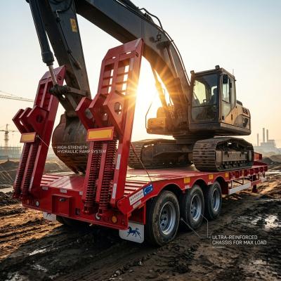China LML9400TDPA Low Bed Semi Trailer 100t For Large Cargo Transportation for sale