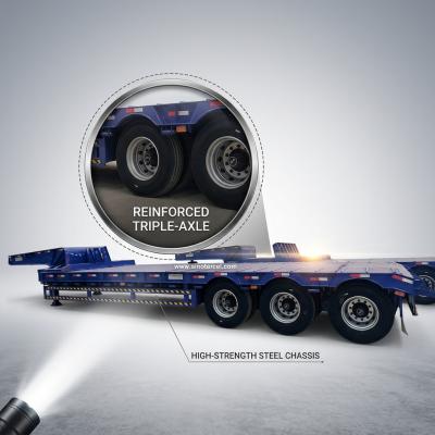 China 3 Axles Low Bed Semi Trailer Hydraulic Type Ladder for sale