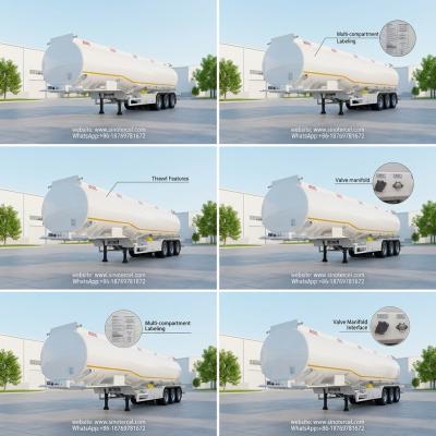 China SINOTERCEL High-Efficiency 45CBM 3-Axle Fuel Tanker Semi-Trailer for sale