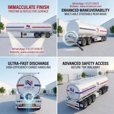 China 3Axles White Oil Tank Semi Trailer With 45CBM Loading Capacity for sale