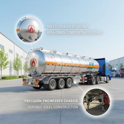 China Semi Trailer Fuel Tank 35CBM tank Semi Trailer for sale