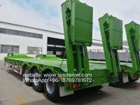 Quality SINOTERCEL 13m 60Ton Widening Low Bed Semi-Trailer with Hydraulic Ramp for sale