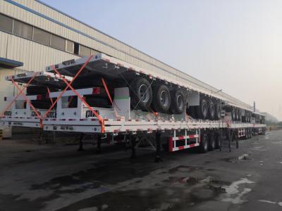 China Leaf Spring Suspension Flat Bed Semi Trailer Robust Design Ensuring Stability and Durability During Long Distance Hauling for sale