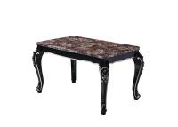 China Retro Luxury Ebony Restaurant Rectangle Marble Table for sale
