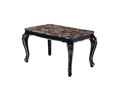 Cina Retro Ebony Restaurant Rectangle Marble Table di lusso in vendita