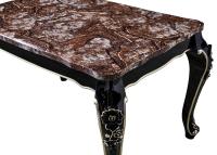 China Retro Luxury Ebony Restaurant Rectangle Marble Table for sale