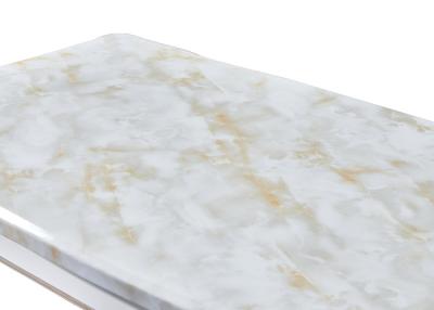 Cina Tavolo da pranzo di marmo rettangolare dipinto bianco Pearlescent in vendita