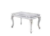 China Hotel Pearly White Rectangular Nordic Marble Dining Table for sale