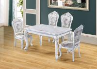 China Hotel Pearly White Rectangular Nordic Marble Dining Table for sale