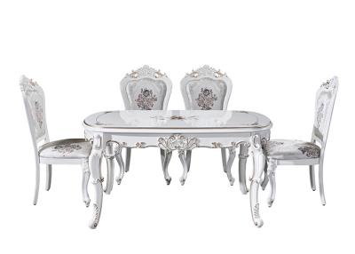 Cina Tavolo da pranzo minimalista bianco di legno solido elegante, scolpente l'insieme del tavolo da pranzo in vendita