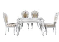 China Retro White Marble Dining Table Rectangular Modern Minimalist Design Luxury Table for sale