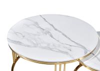 China Office Stainless Steel White Circle Marble Dining Table for sale
