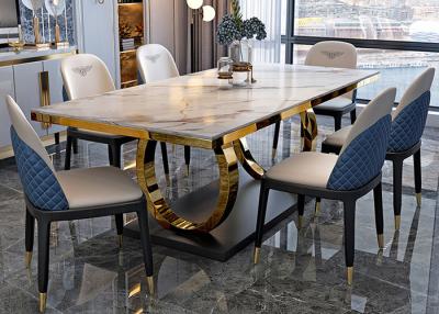 Cina Tavolo da pranzo di marmo alla moda ISO9001, tavolo da pranzo di marmo e dell'acciaio inossidabile in vendita