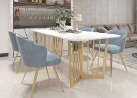 China Stainless Steel Bottom Frame Modern Dining Table Marble for sale