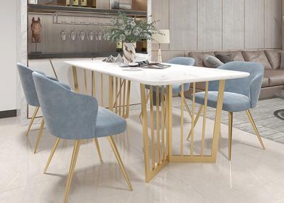 Cina Marmo moderno del tavolo da pranzo della struttura inferiore di acciaio inossidabile in vendita