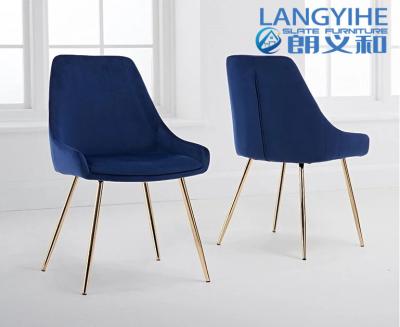 Cina Iso 9001 120cm intorno al tavolo da pranzo di marmo di effetto con Fern Velvet Chairs Blue in vendita
